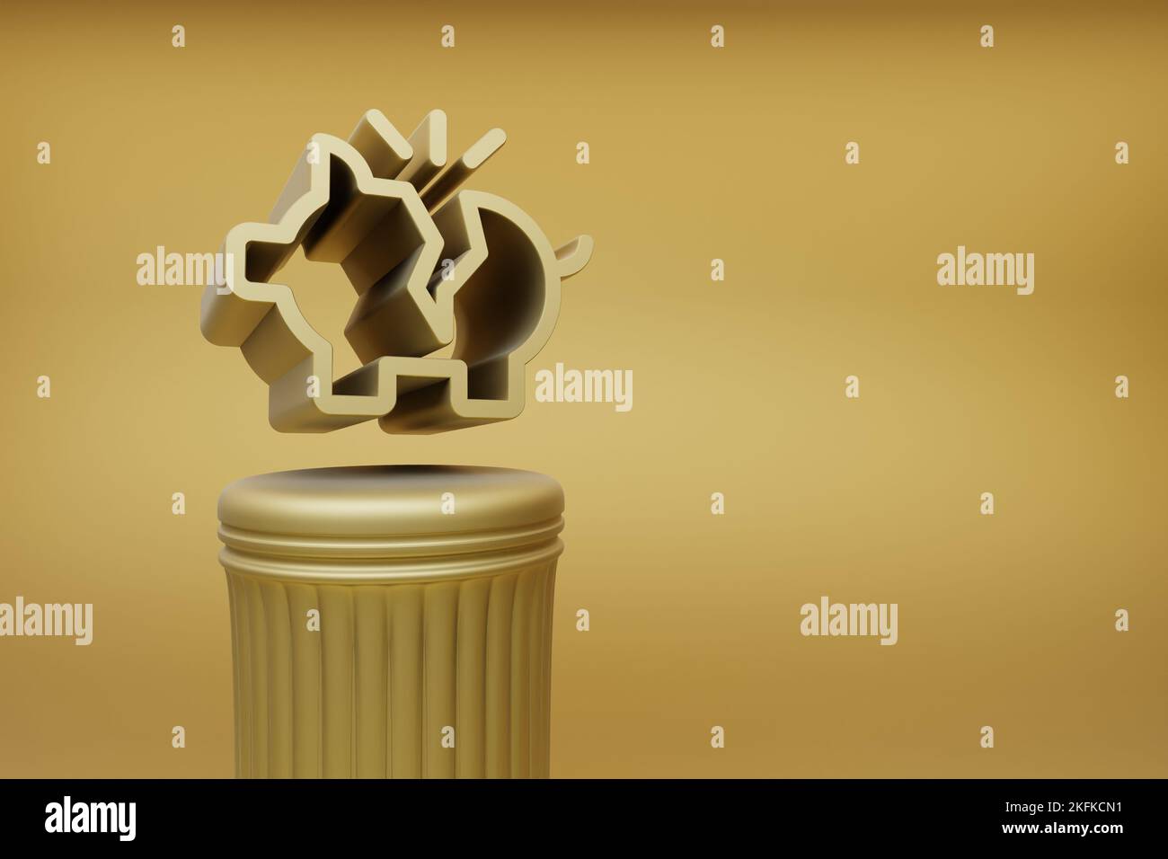 Beautiful abstract illustrations Golden Economic Crisis symbol icons on ...