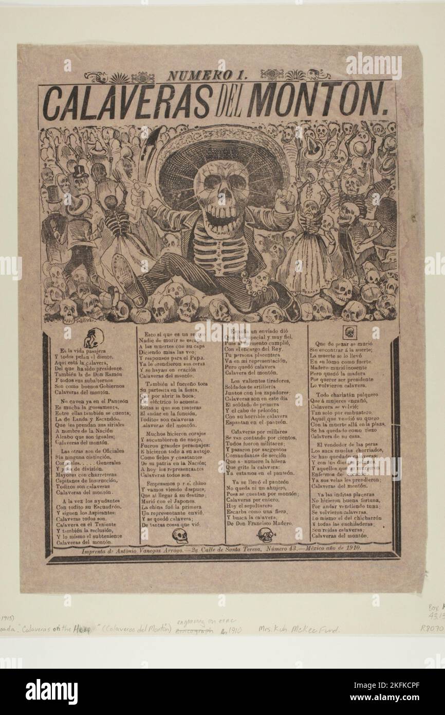 Calaveras of the Masses, no.1, 1910 Stock Photo - Alamy