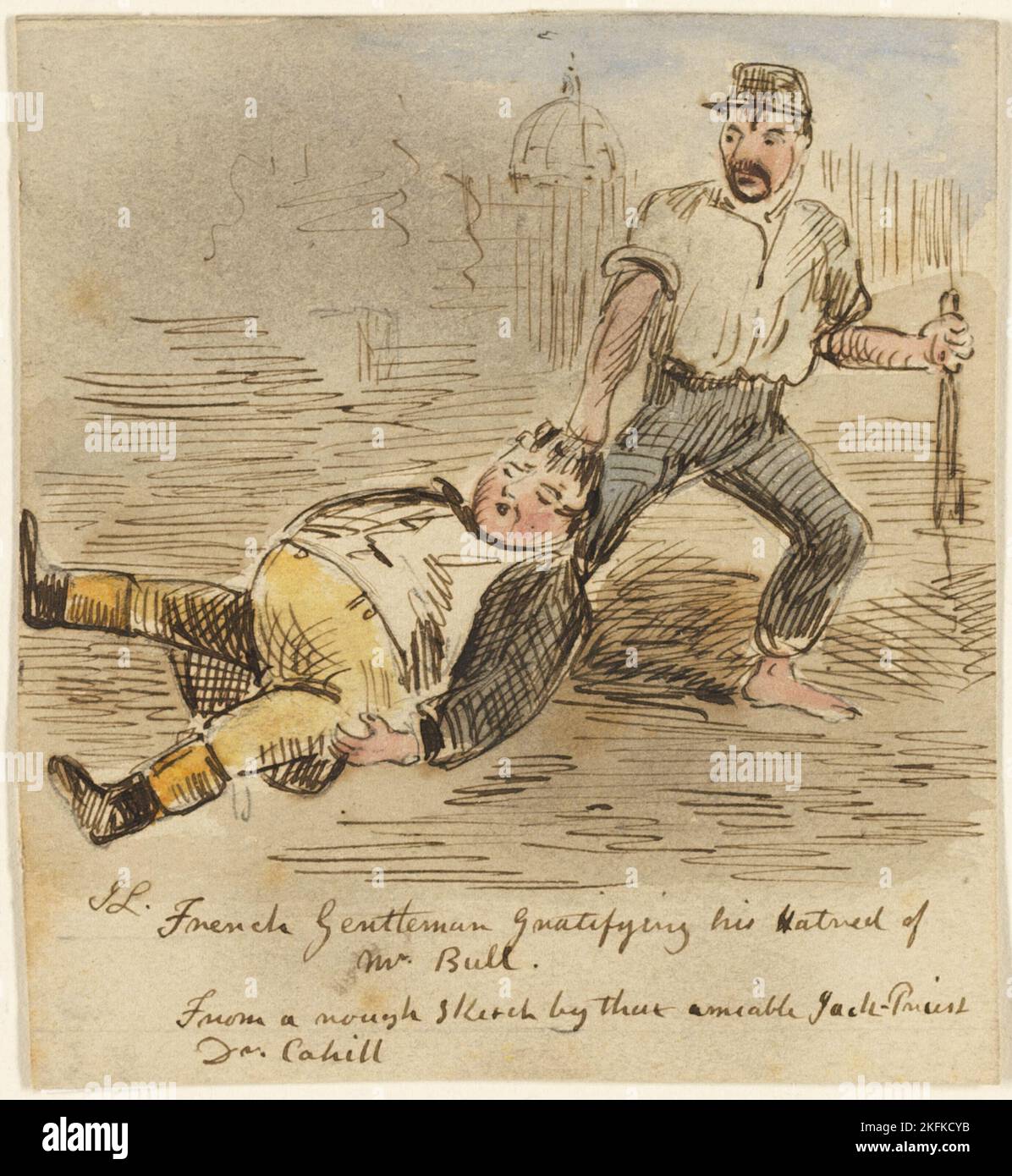 French Gentleman Gratifying His Hatred of Mr. Bull..., n.d. 'From a ...