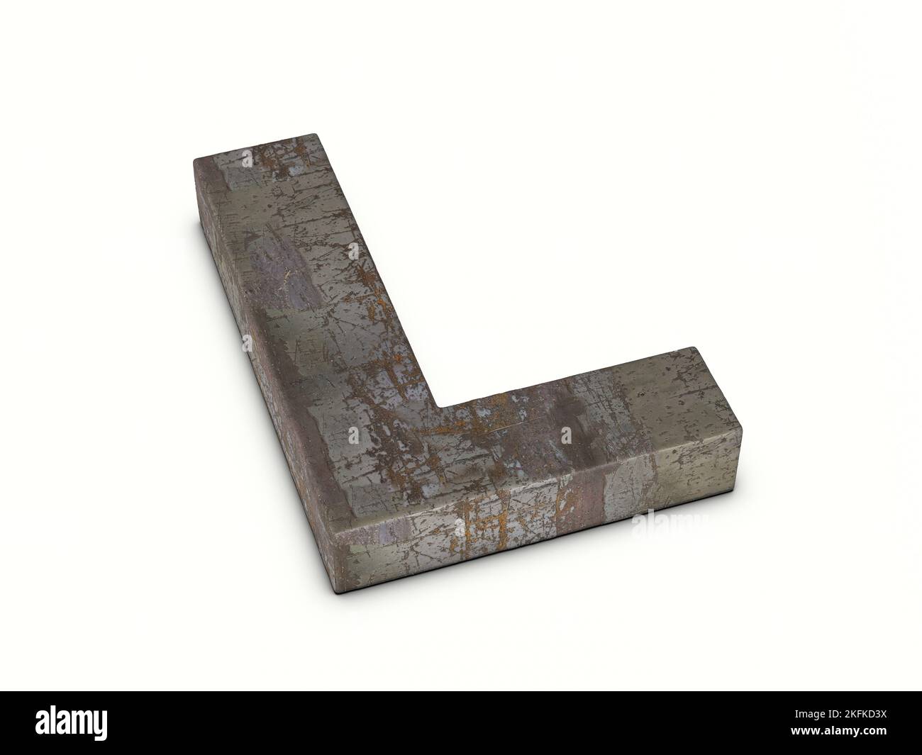 Rusty metal letter L on a white background. 3d illustration Stock Photo ...