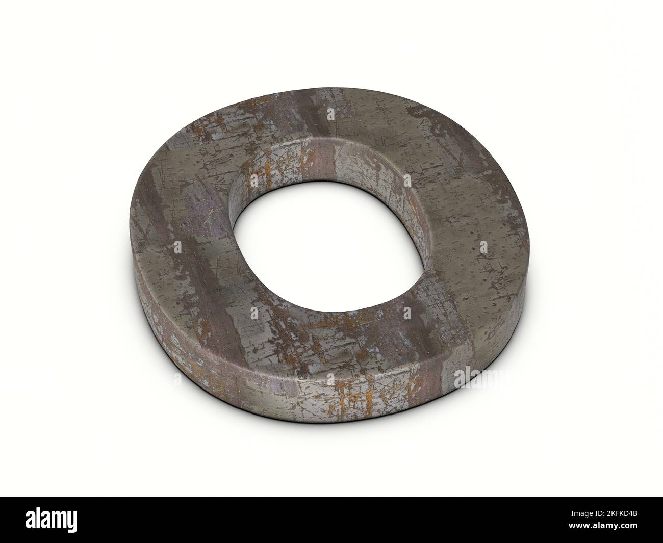 Rusty metal letter O on a white background. 3d illustration Stock Photo ...