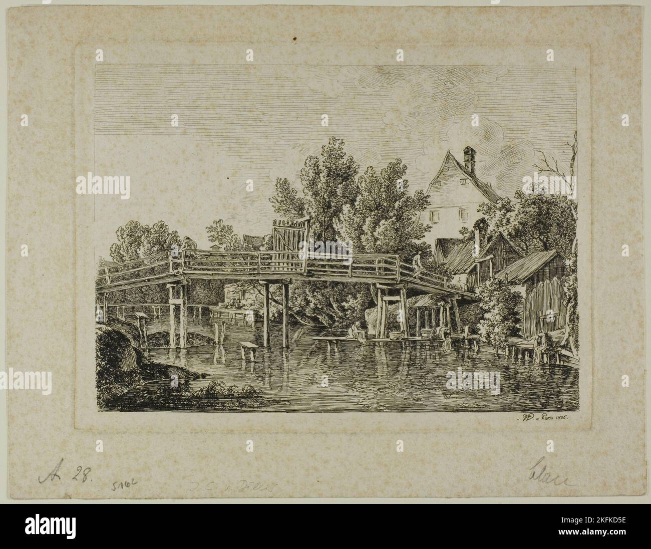 The Little Bridge Across the Isar, Paris, 1806 Stock Photo - Alamy