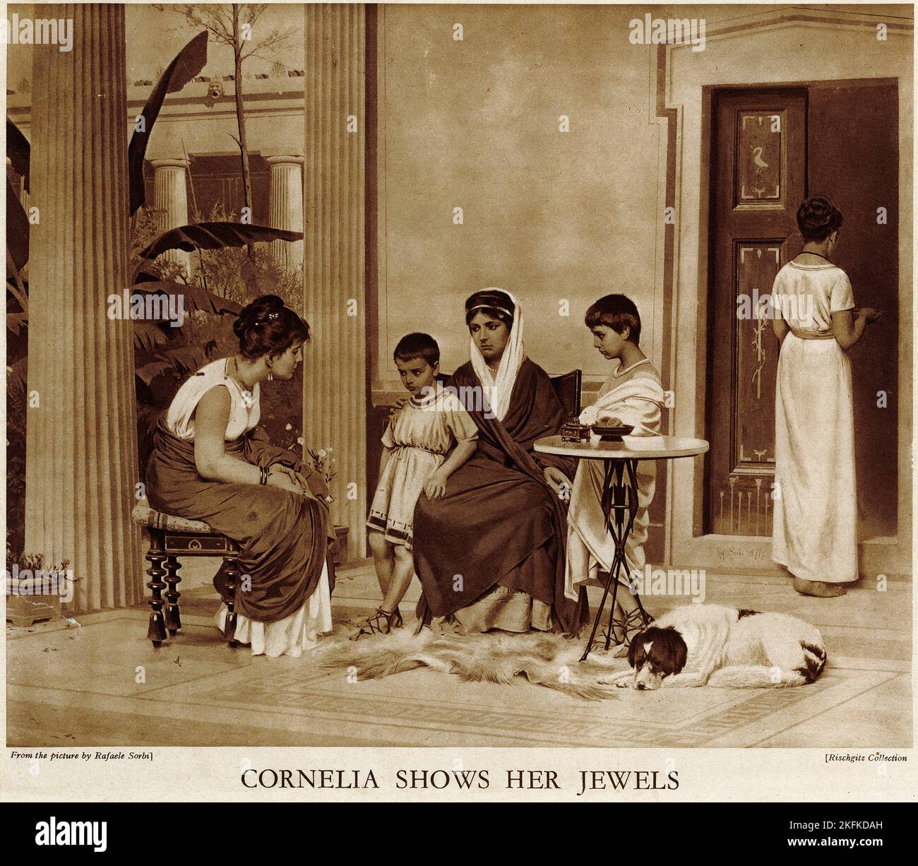 Halftone of the Roman noblewoman Cornelia (daughter of statesman ...