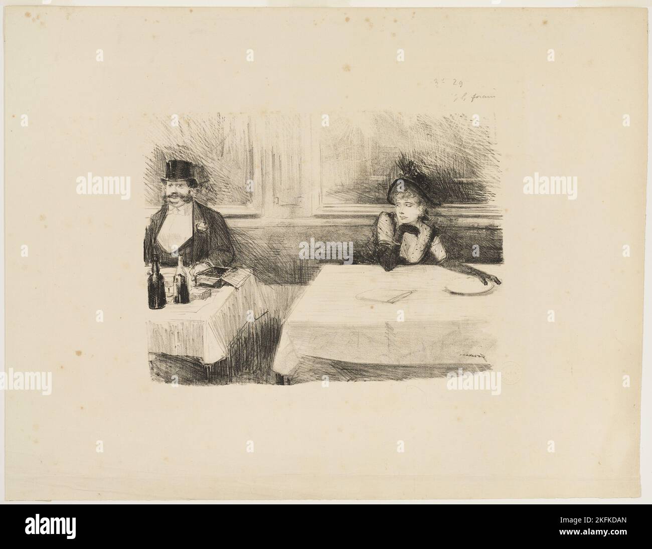 At the Restaurant, 1890 Stock Photo - Alamy