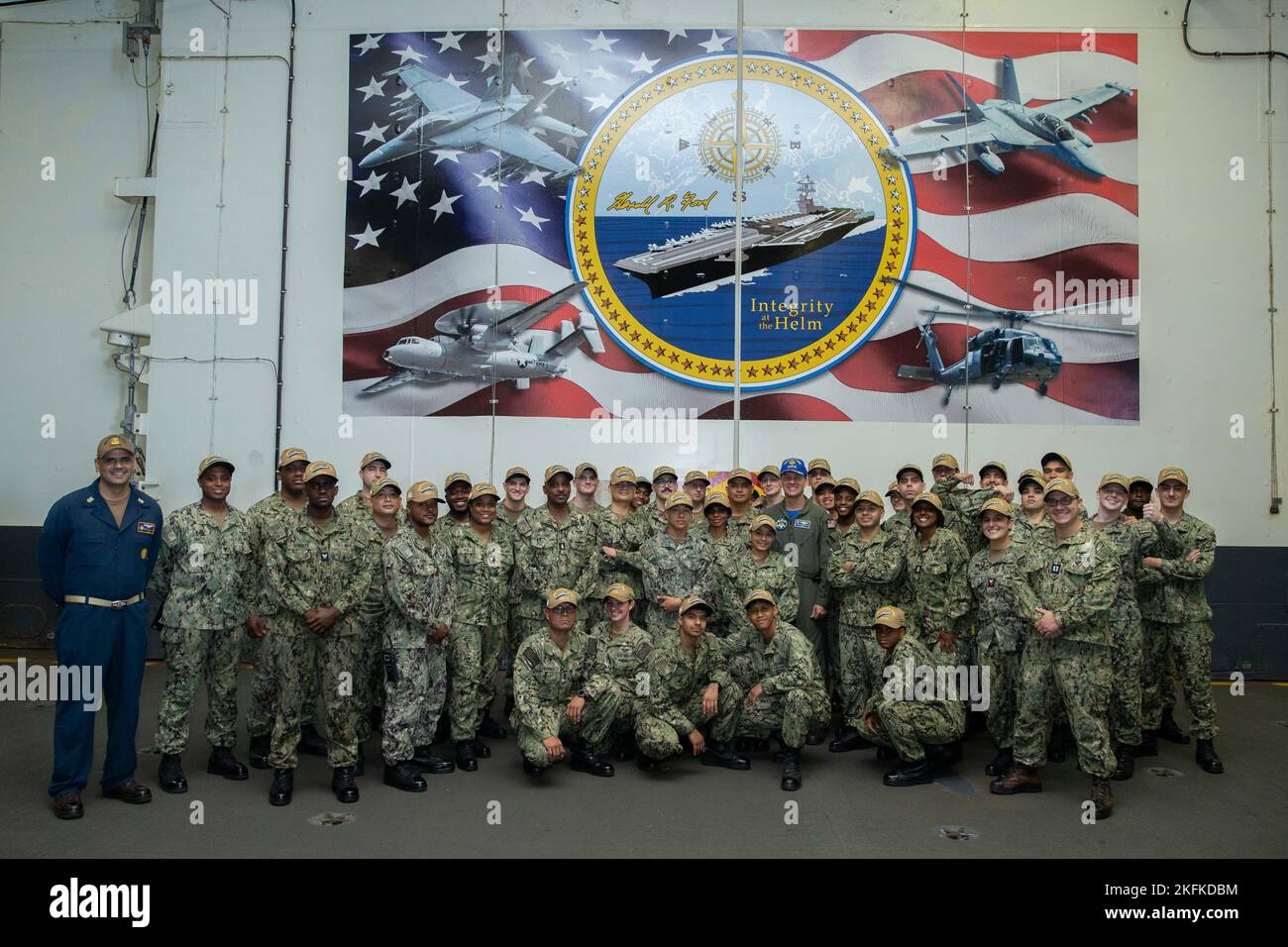 Capt. Jeremy Shamblee, center right, the first-in-class aircraft ...