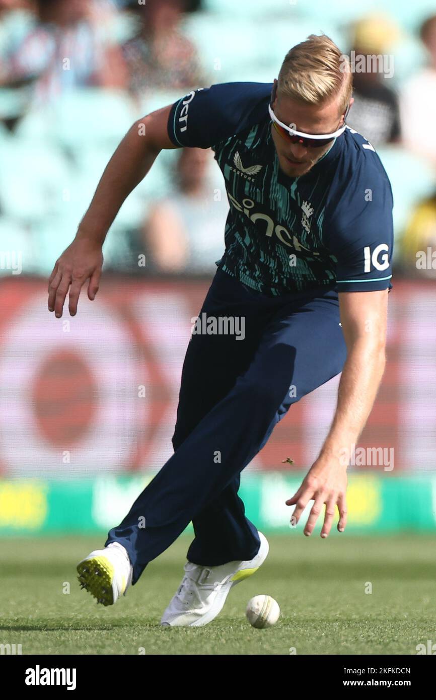 Luke Wood of England fields during the Dettol Series 2nd ODI match ...