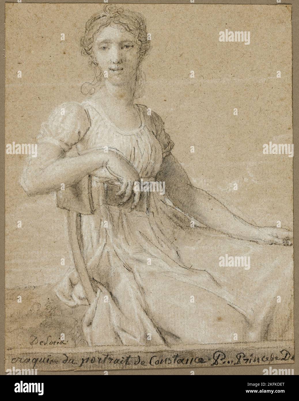 Sketch of the Portrait of Constance Pipelet (recto); (Head of a Woman ...