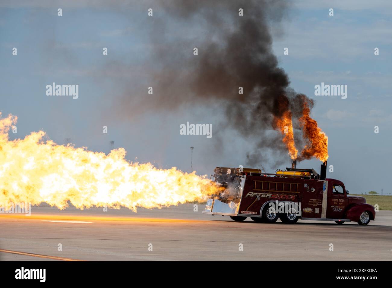 The Aftershock Jet Truck wows the crowd during the Frontiers in Flight ...