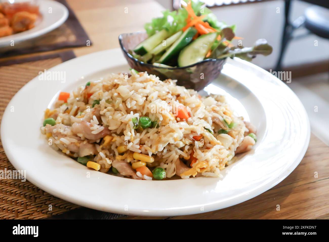 stir fried rice or fried rice with egg and vegetable Stock Photo - Alamy