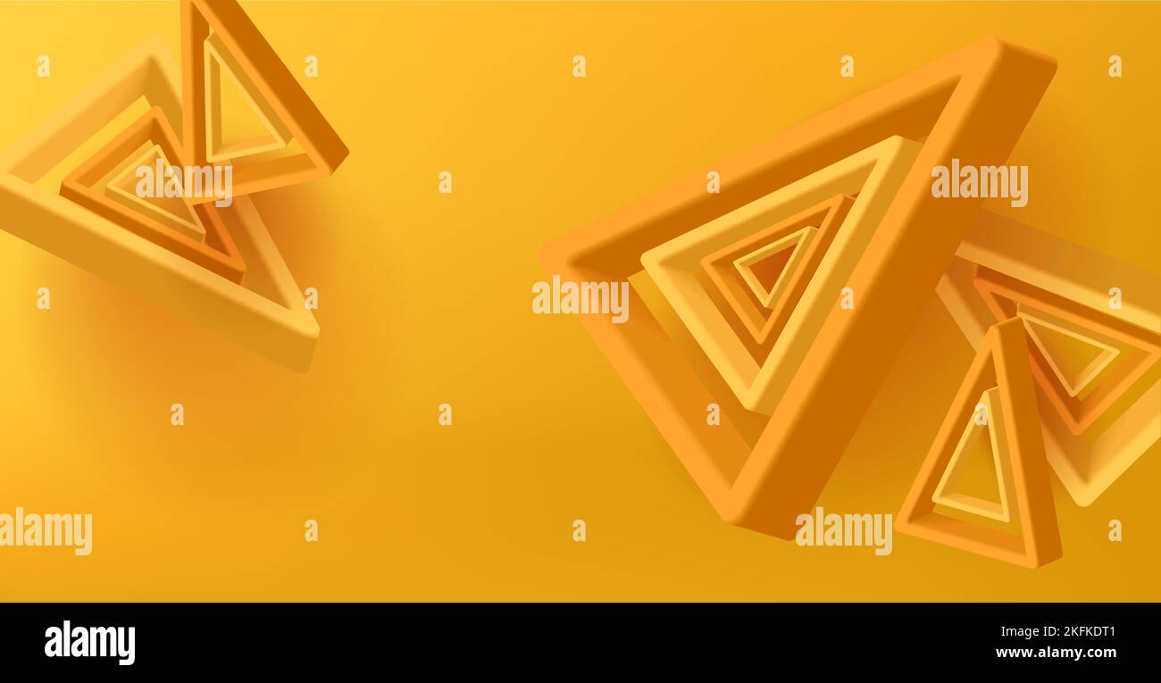 Abstract Triangle Background. 3D empty composed in each other Triangles ...