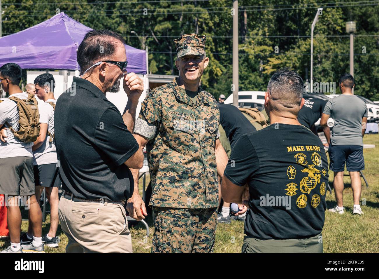 U.S. Marine Corps Brig. Gen. Andrew M. Niebel, center, commanding ...