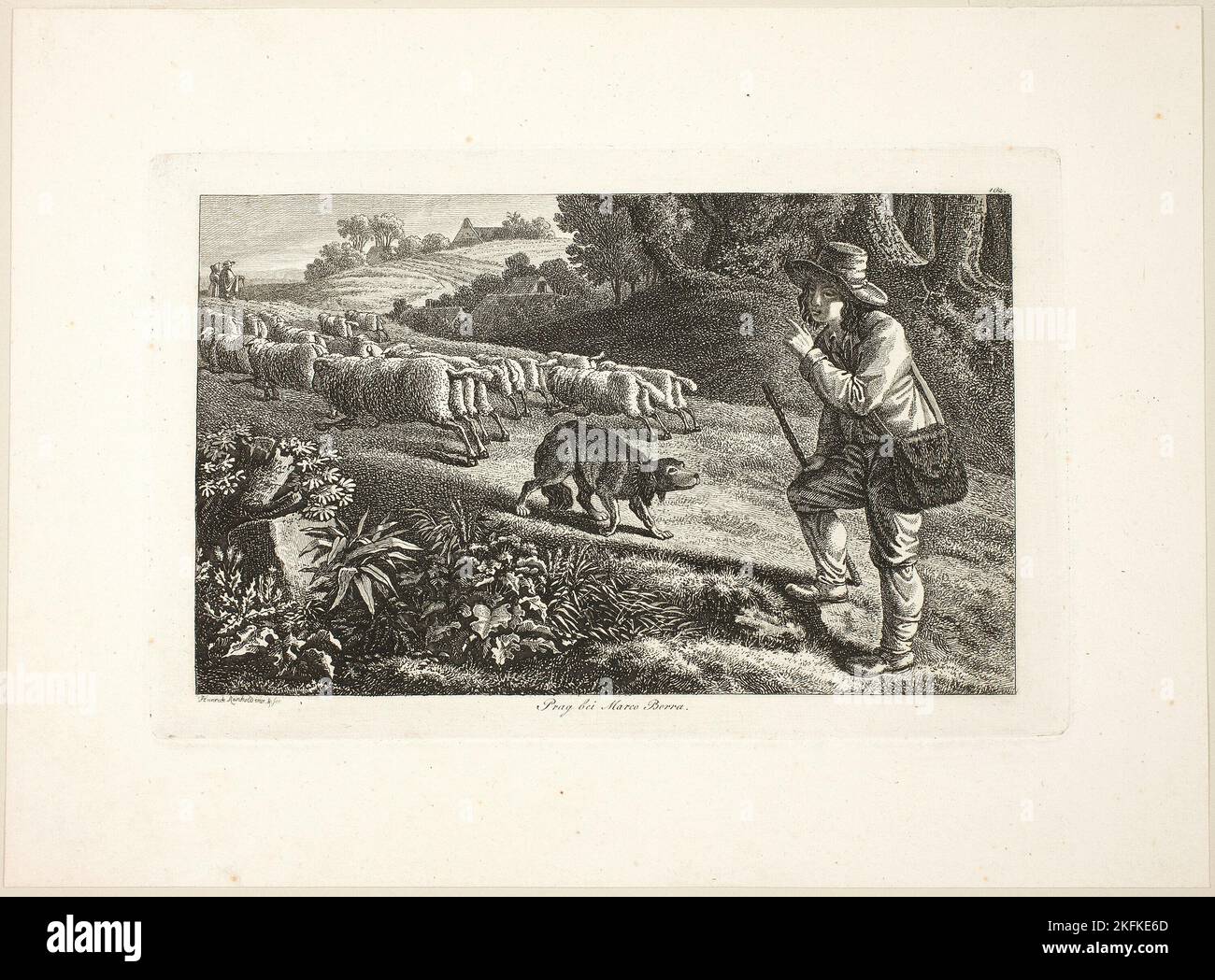 Arcadian Shepherd Boy and His Flock of Sheep, 1810 Stock Photo - Alamy