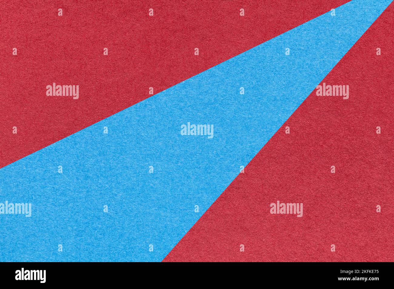 Texture of old craft red and blue color paper background, macro ...