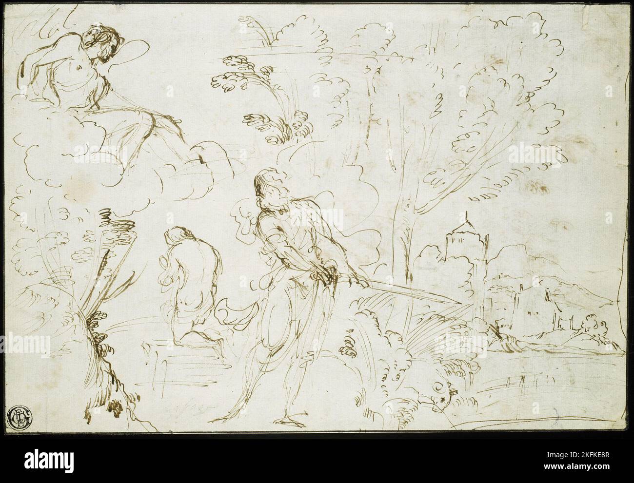 Sacrifice of Isaac (recto); Jacob's Dream (verso), 1613/20 Stock Photo ...