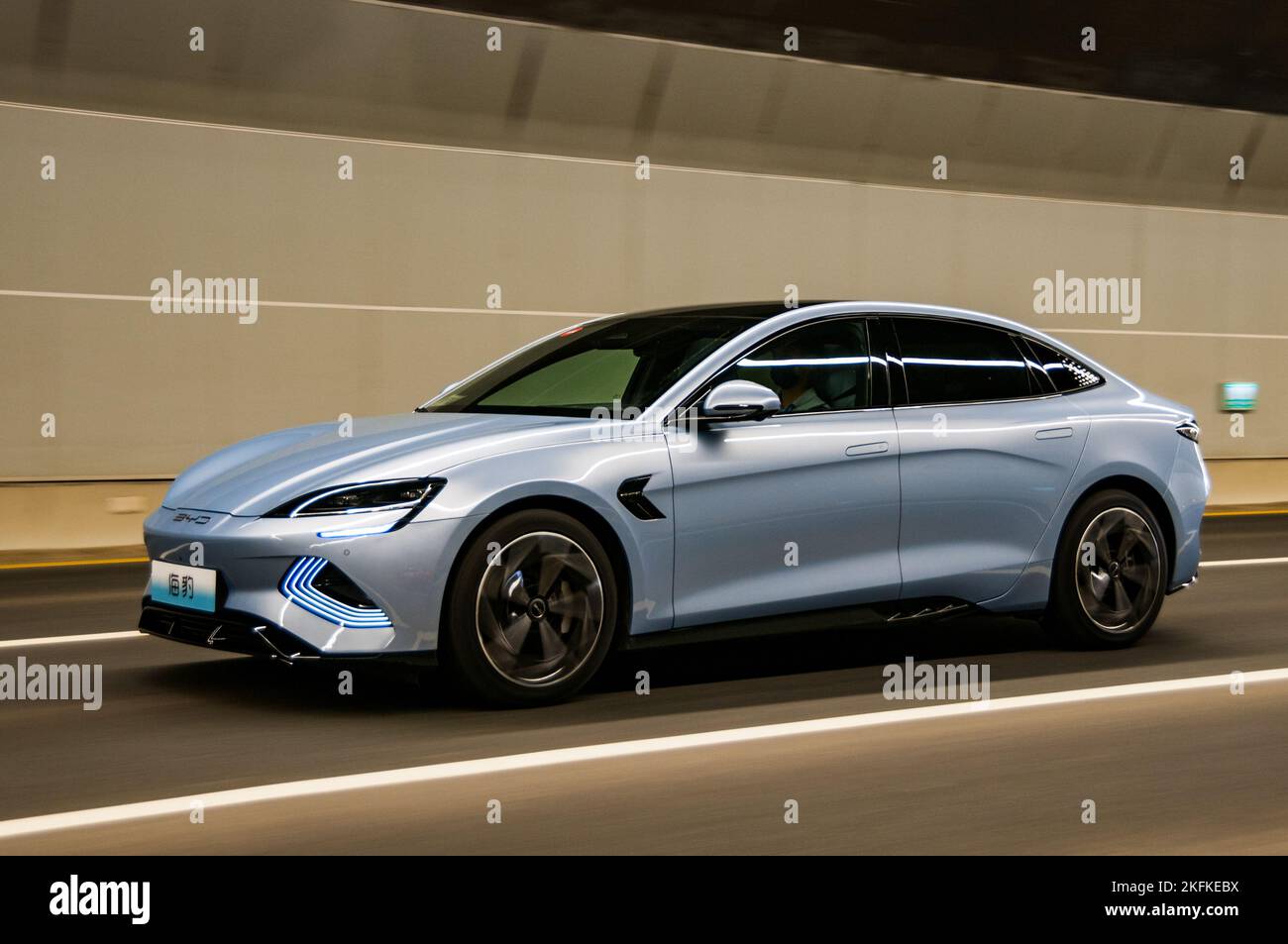 BYD Seal (Atto 4) long range electric sedan being driven on the road in ...