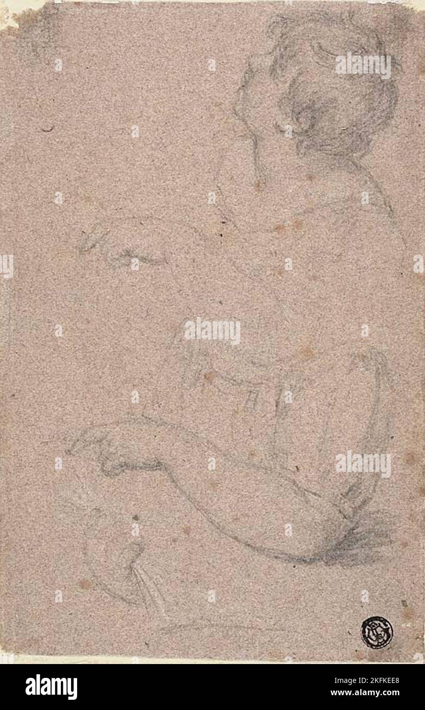 Half-Length Sketch of Child in Profile to Left, with Sketches of Right ...