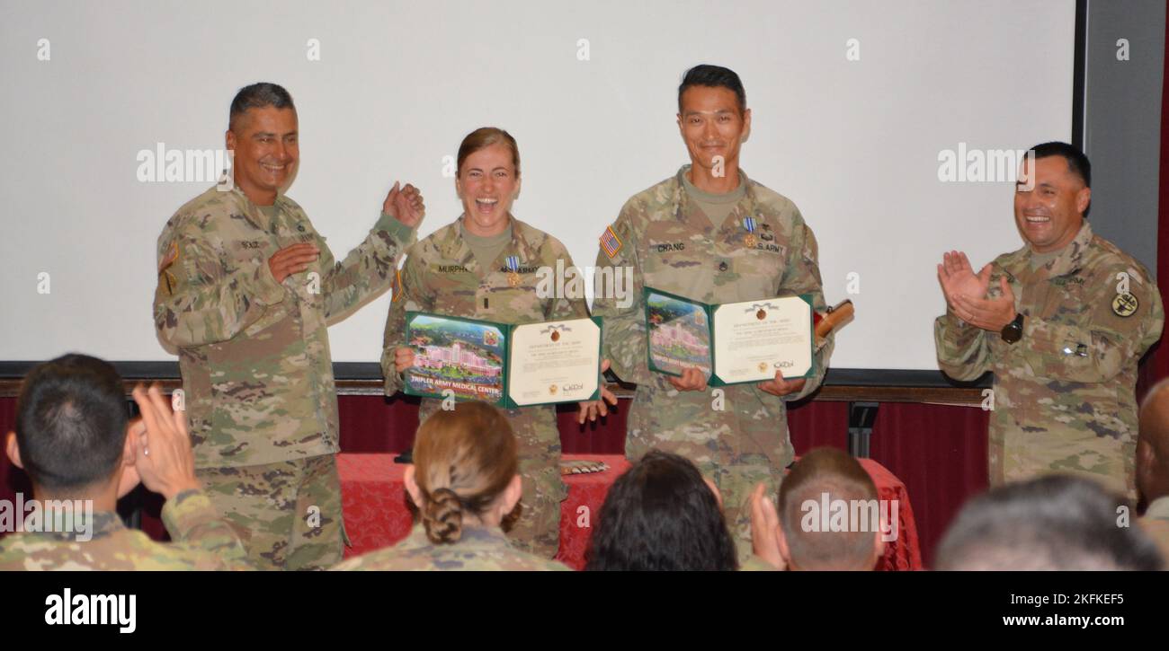 (pictured left to right) Tripler Commander, Col. Bill Soliz, 1st Lt ...