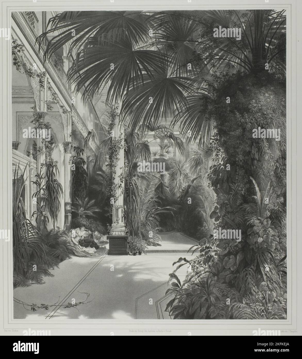 View of the Palm House on the Peacock-Island, c. 1844. [The Interior of ...