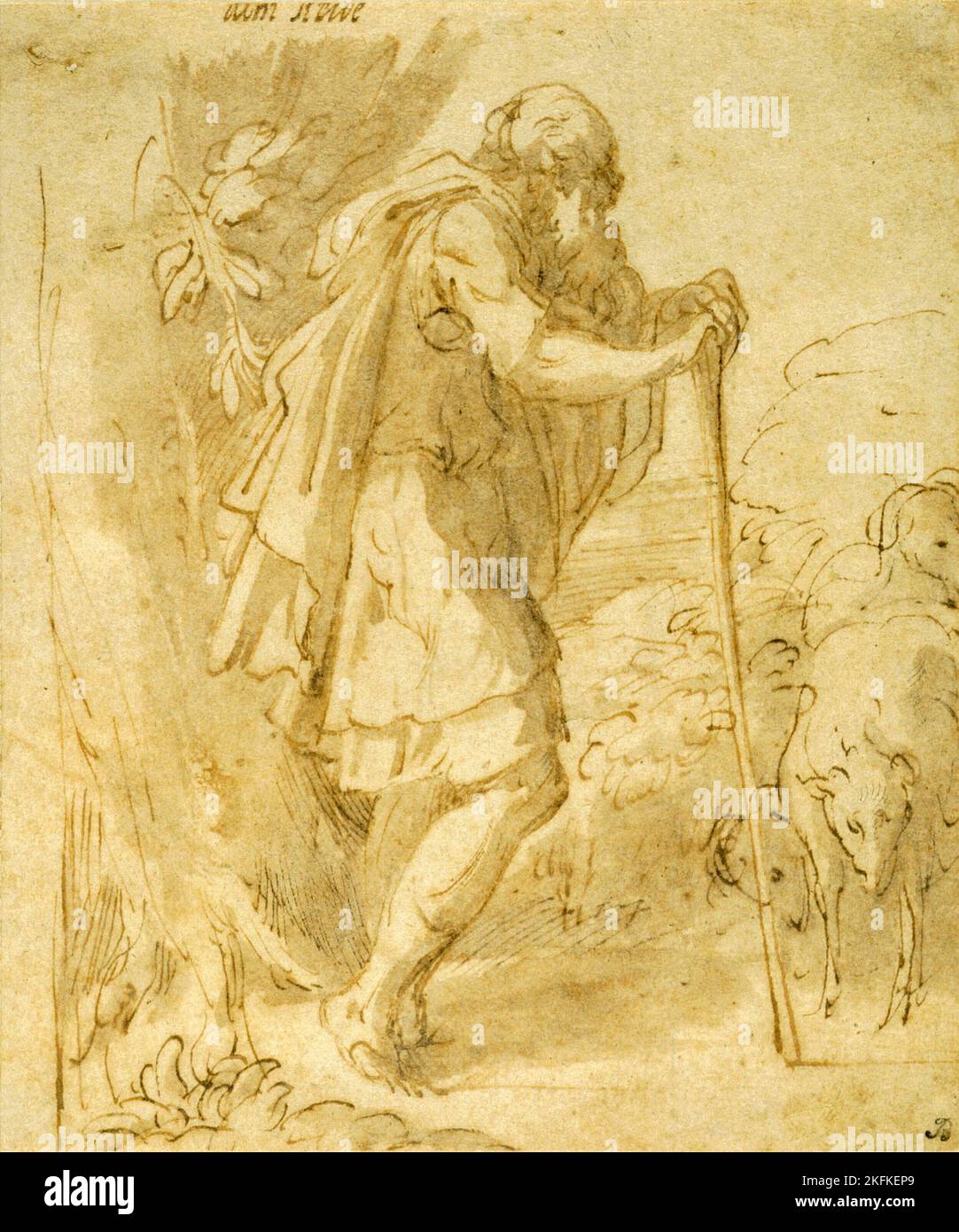 Old shepherd leaning on hi-res stock photography and images - Alamy