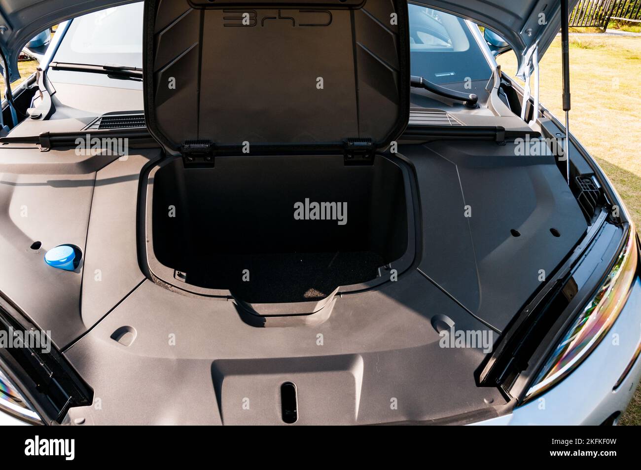 The frunk of a BYD Seal (Atto 4) electric sedan in Shenzhen, Guangdong ...