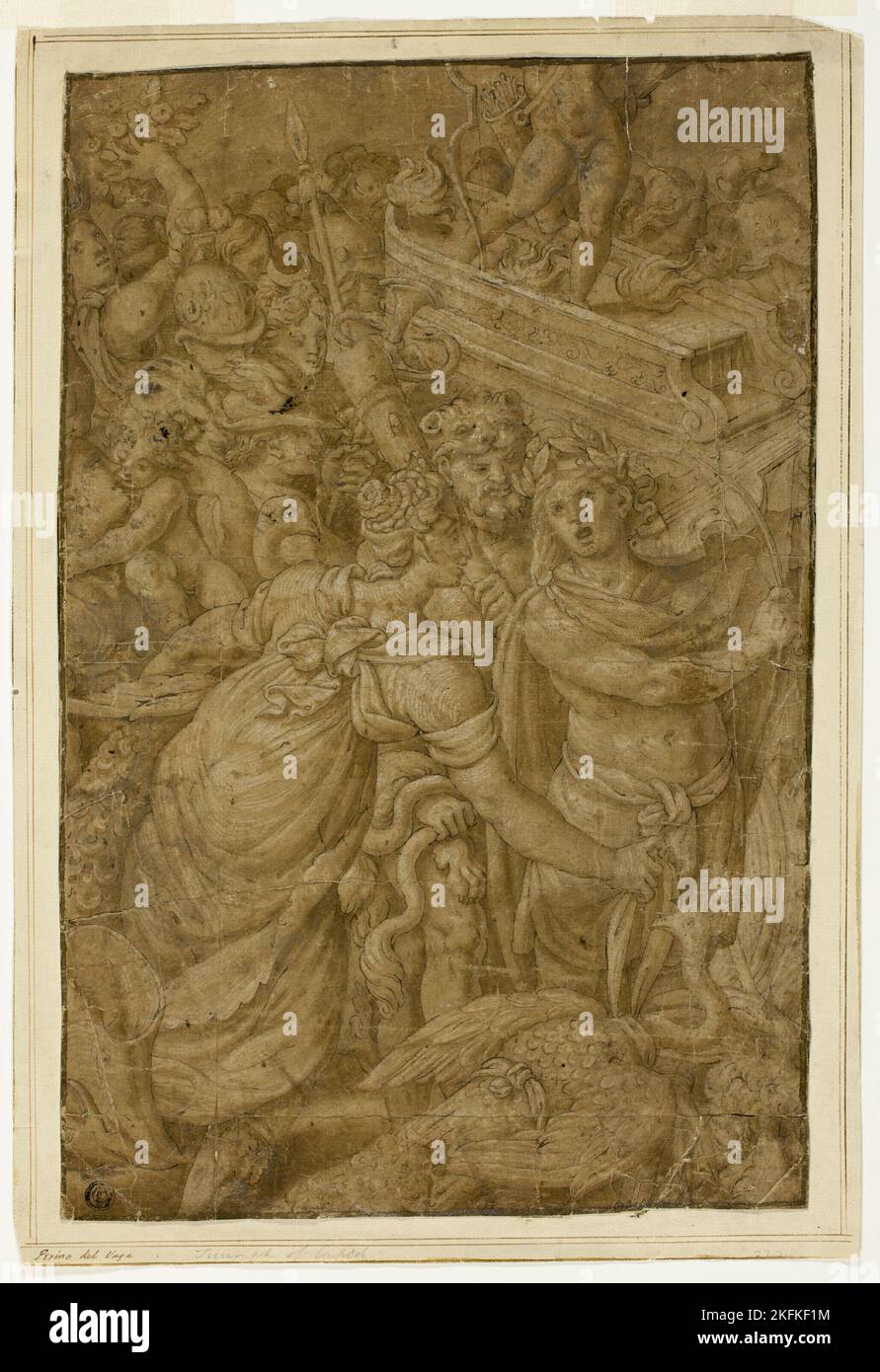 Cupid in Triumphal Chariot, Accompanied by Gods and Goddesses, n.d ...