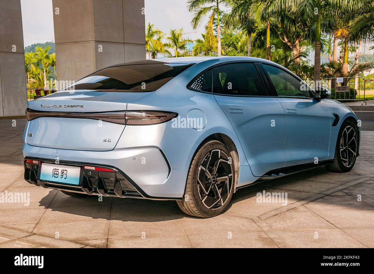 The BYD Seal (Atto 4) long range electric sedan at a hotel in Shenzhen ...