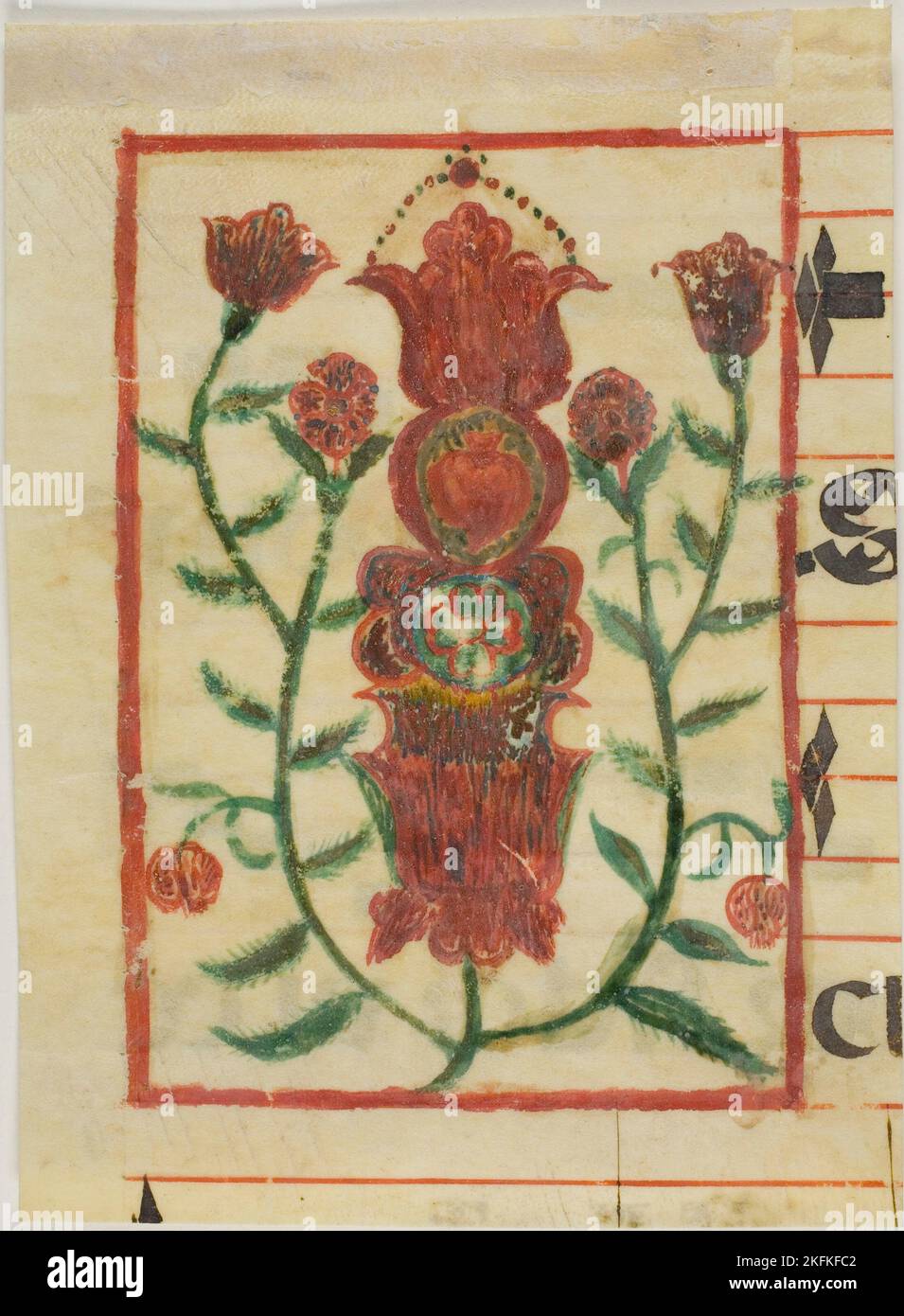 Decorated Initial with Flowers from a Manuscript, n.d Stock Photo - Alamy