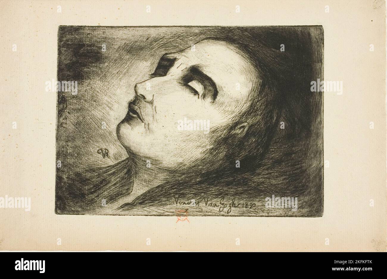 Vincent van Gogh on His Deathbed, 1890. Portrait by Van Gogh's doctor ...