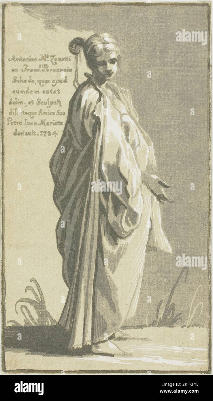 Young Woman Standing, Turned to the Right, 1724 Stock Photo - Alamy