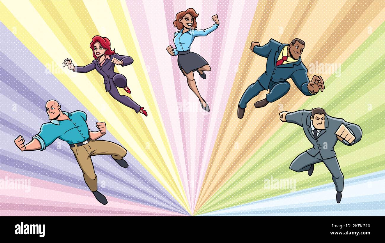 Super Business Team in Action Stock Vector Image & Art - Alamy
