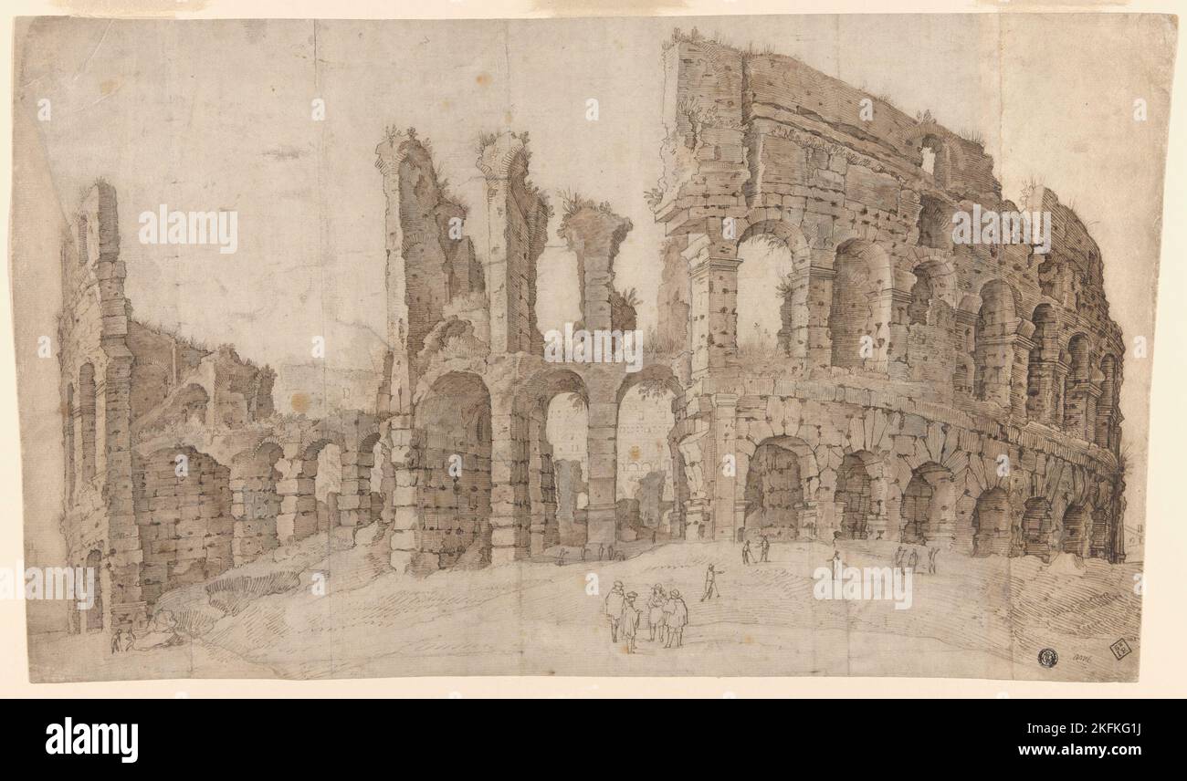 Ruins of the Coliseum in Rome, c. 1600. Circle of Willem van Nieulandt ...
