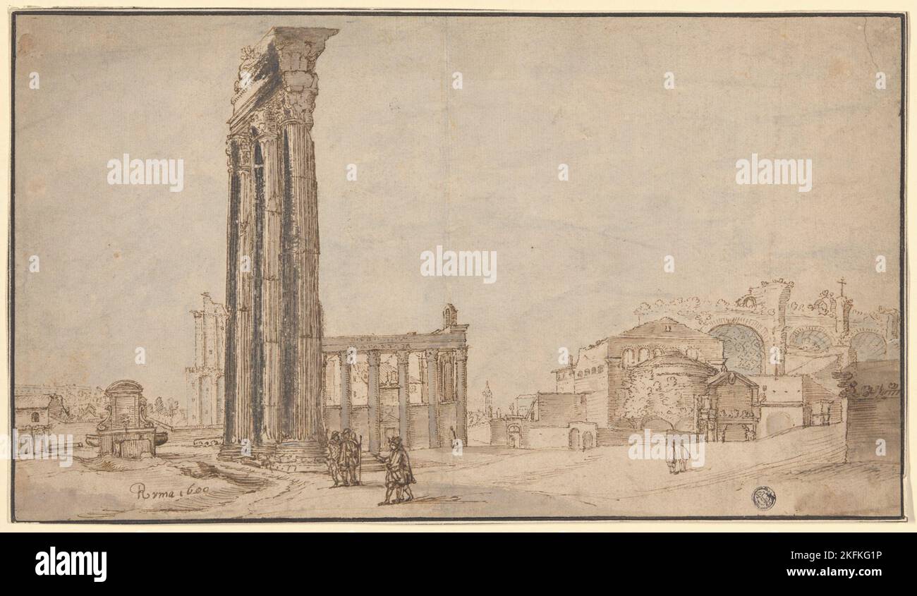 View from within the Roman Forum, 1600. Circle of Willem van Nieulandt ...
