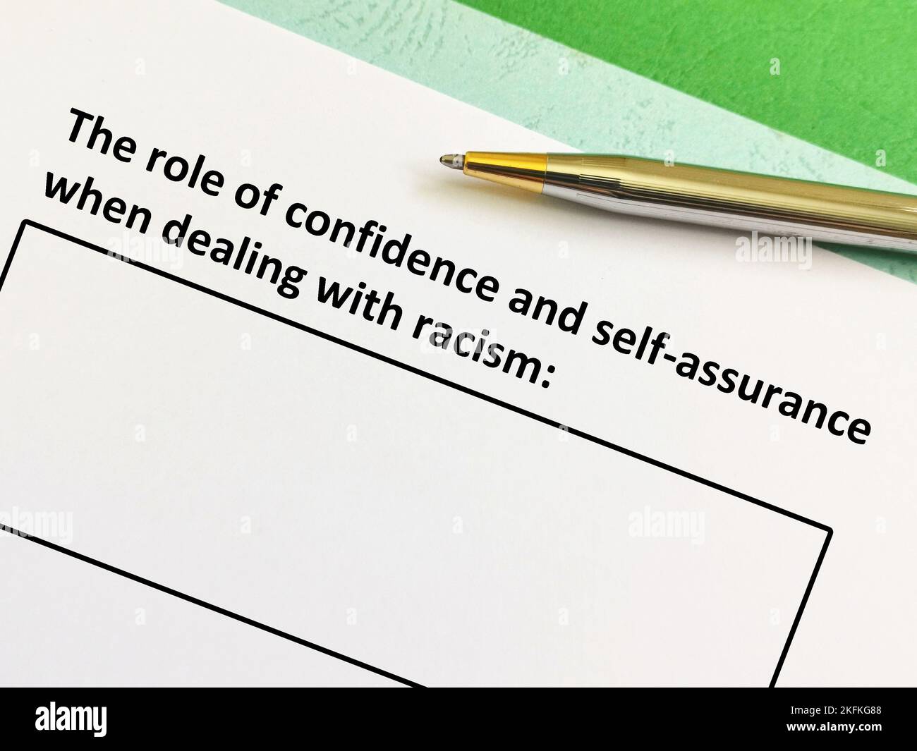 One person is answering question about racism. He is thinking the role ...