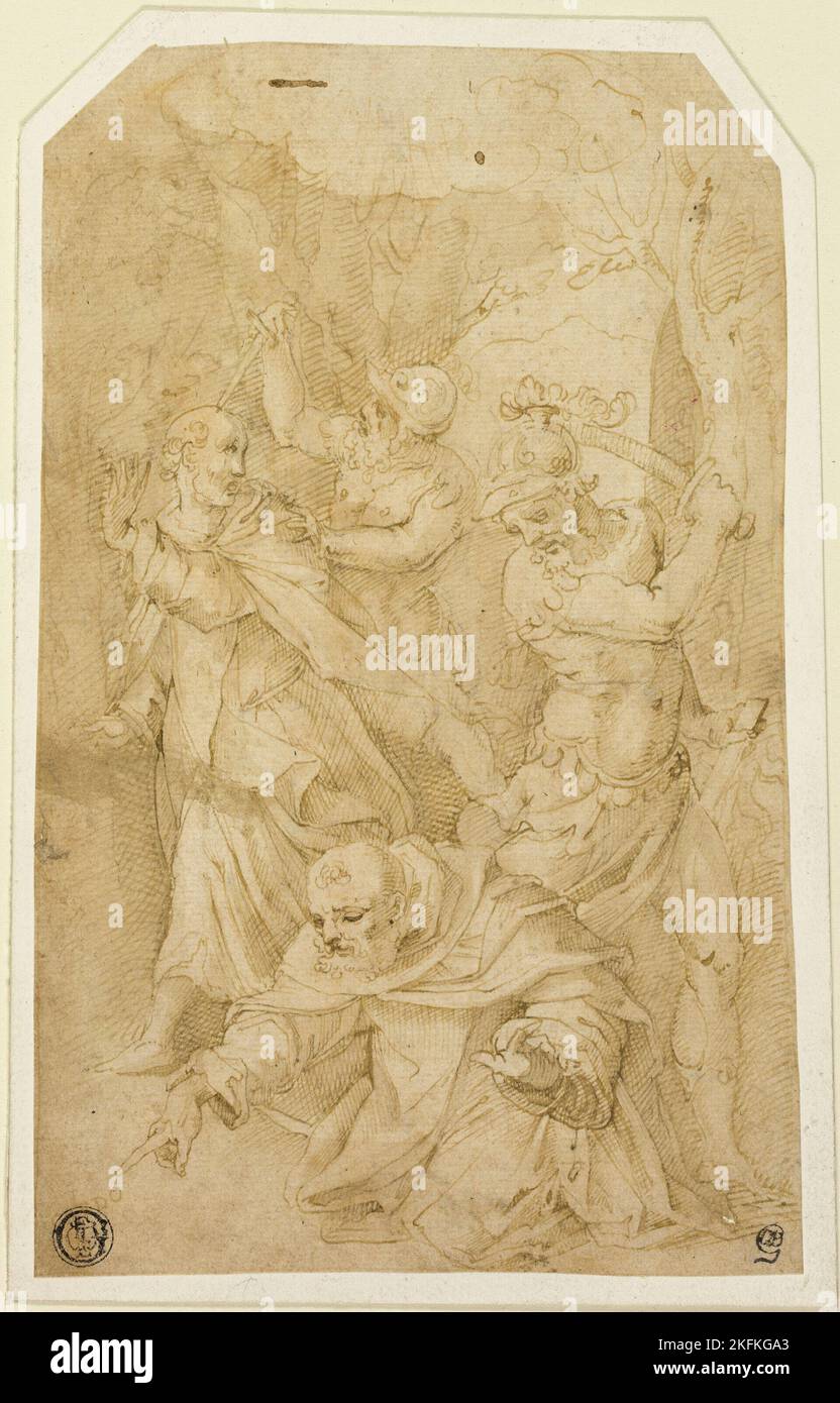 Study for the Death of Saint Peter Martyr, c. 1571. Circle of Giorgio ...