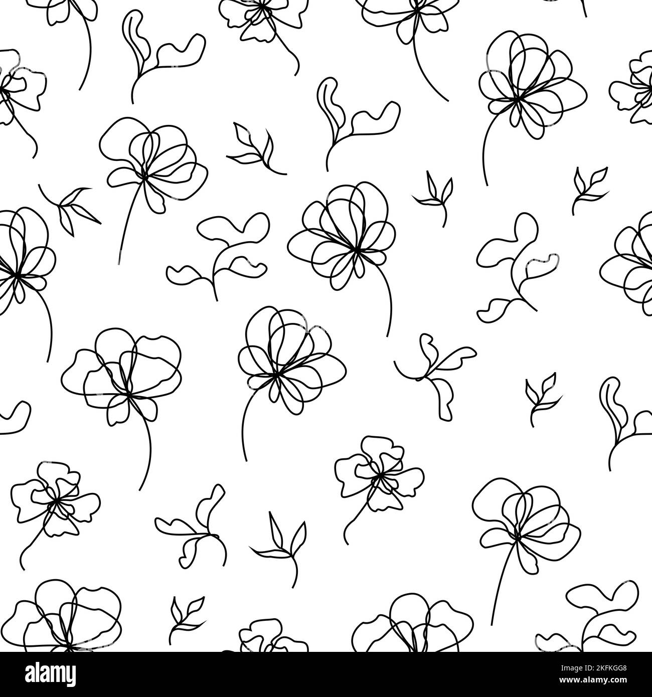 Outline doodle bohemian flowers Cut Out Stock Images & Pictures - Alamy