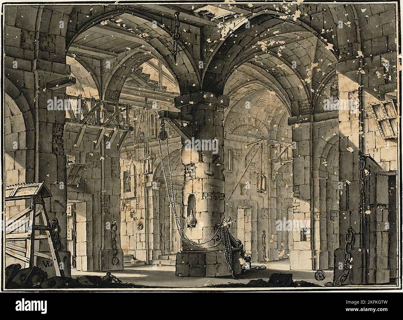 Prison Scene, n.d. Attributed to Vincenzo dal Re Stock Photo - Alamy