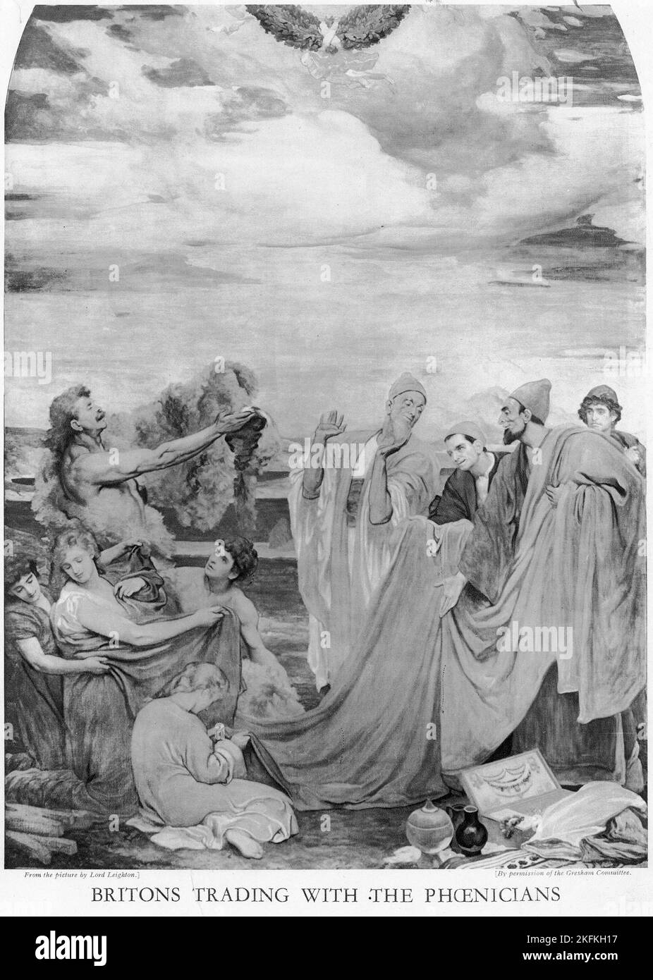 Halftone of the Ancient Britons trading with the Phoenecians, from an ...