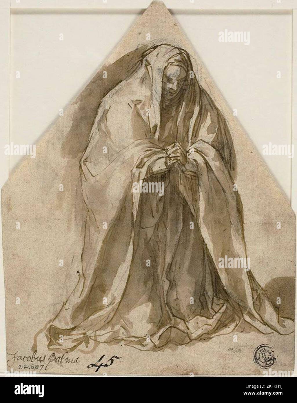 Kneeling Woman (recto and verso), n.d. Attributed to Sante Peranda ...