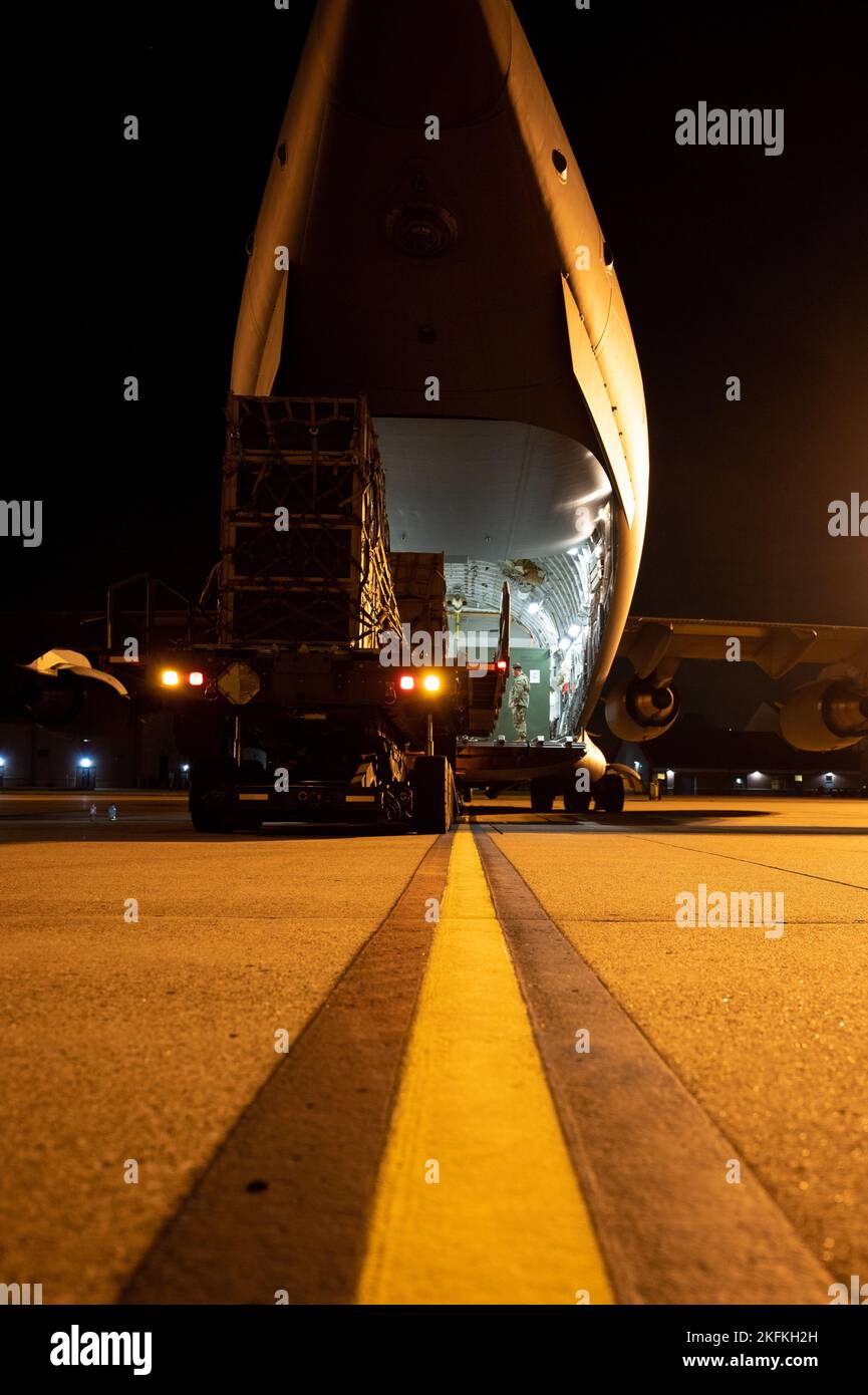 U.S. Airmen from the 375th Logistics Readiness Squadron operate a 25K ...