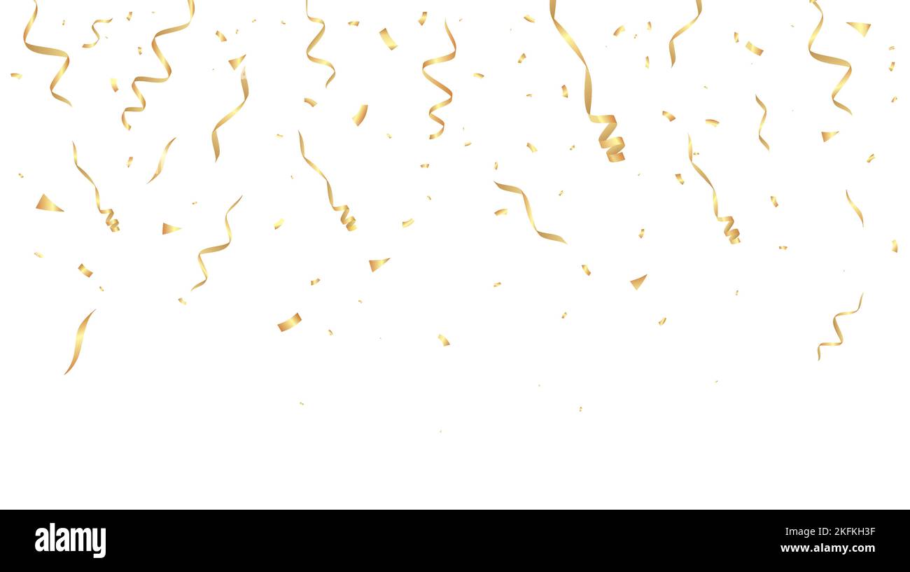 Gold confetti background. Festive backdrop. Party design with golden ...