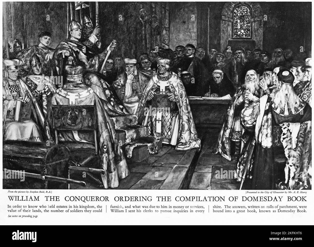 Halftone of William the Conqueror ordering the compilation of the ...