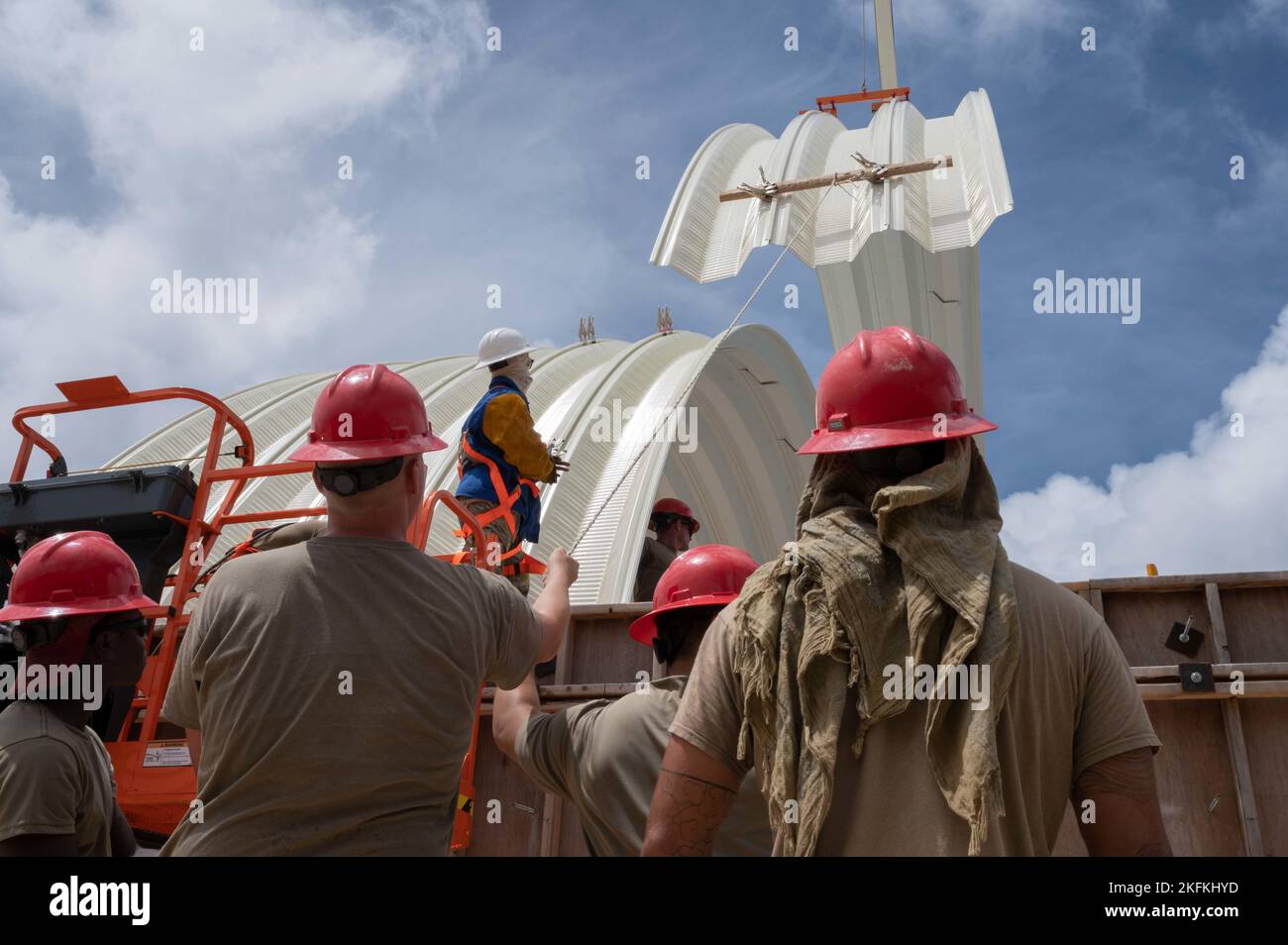 U.S. Air Force Airmen assigned to the 554th Rapid Engineer Deployable ...
