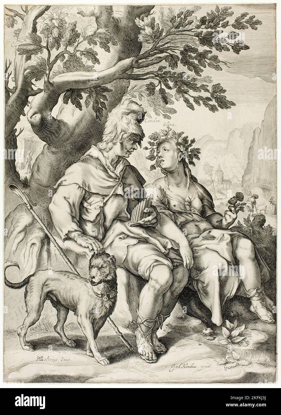 Corydon and Sylvia, 1601/11. Attributed to Jacob Matham Stock Photo - Alamy