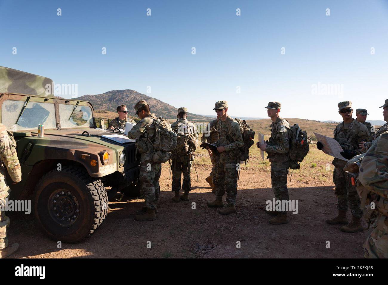 Advanced Individual Training students line up with their maps for the ...