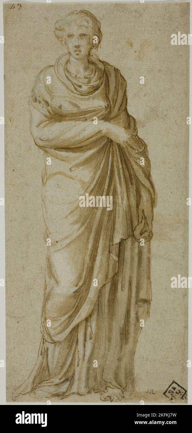 Standing Draped Female Figure, c. 1550. Attributed to Girolamo Sellari ...