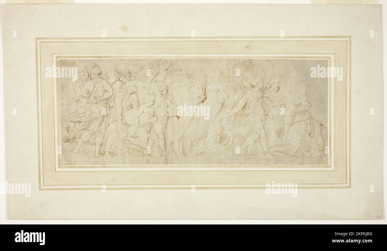 Procession of Figures and Oxen, 1549/53. Attributed to Girolamo Sellari ...