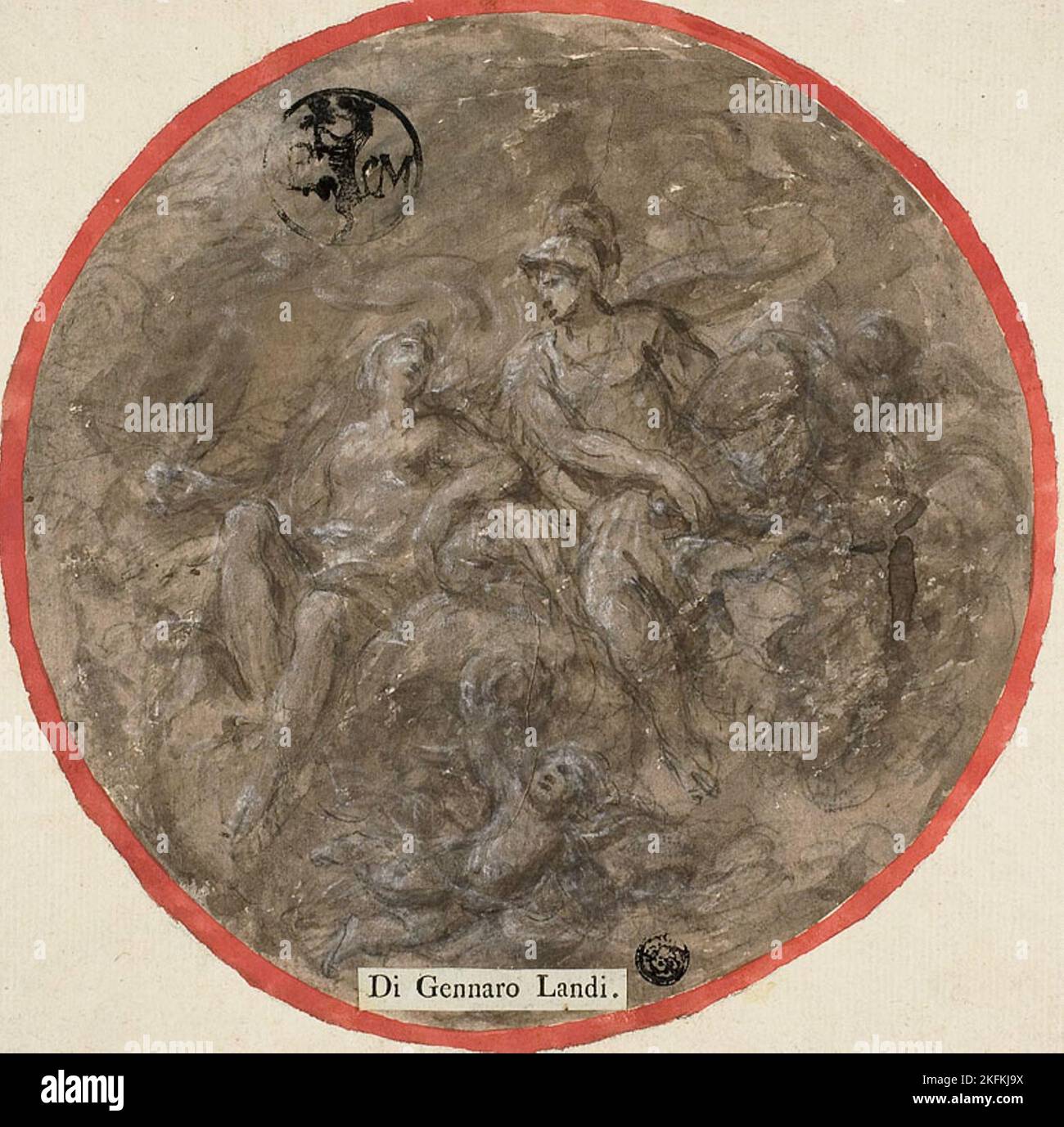 Mars, Venus and Cupid, 17th century. Attributed to Gennaro Landi Stock ...