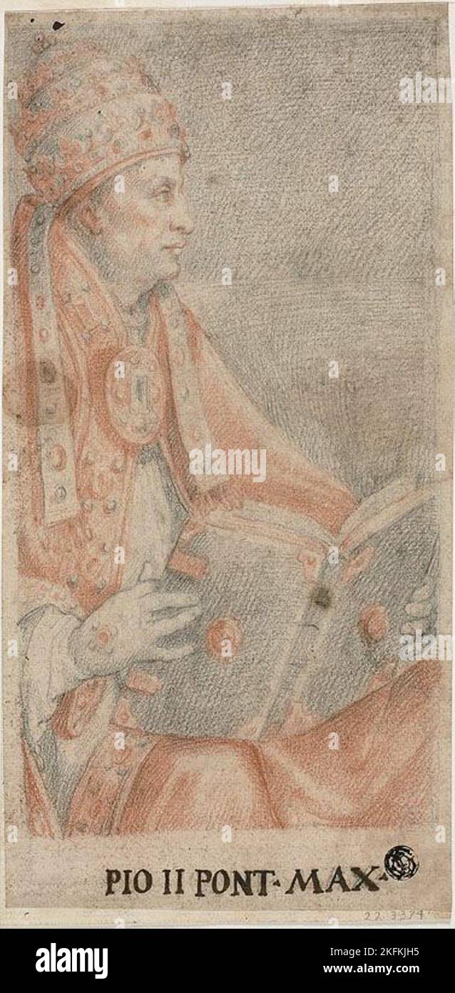 Pope Pius II, c. 1560. Attributed to Federico Zuccaro Stock Photo - Alamy