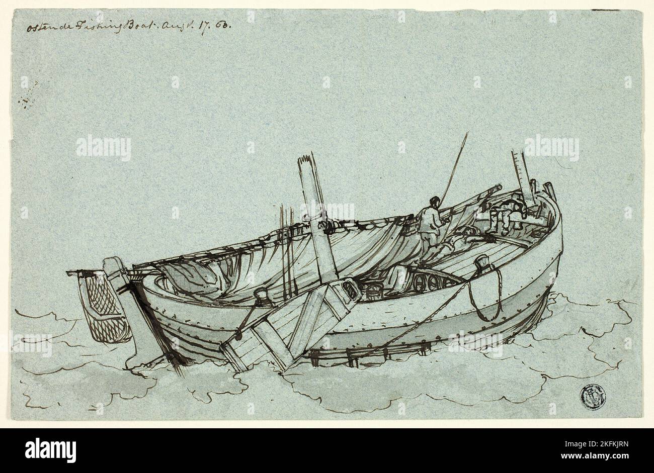 Ostende Fishing Boat, August 17,1860. Attributed to Clarkson Stanfield ...