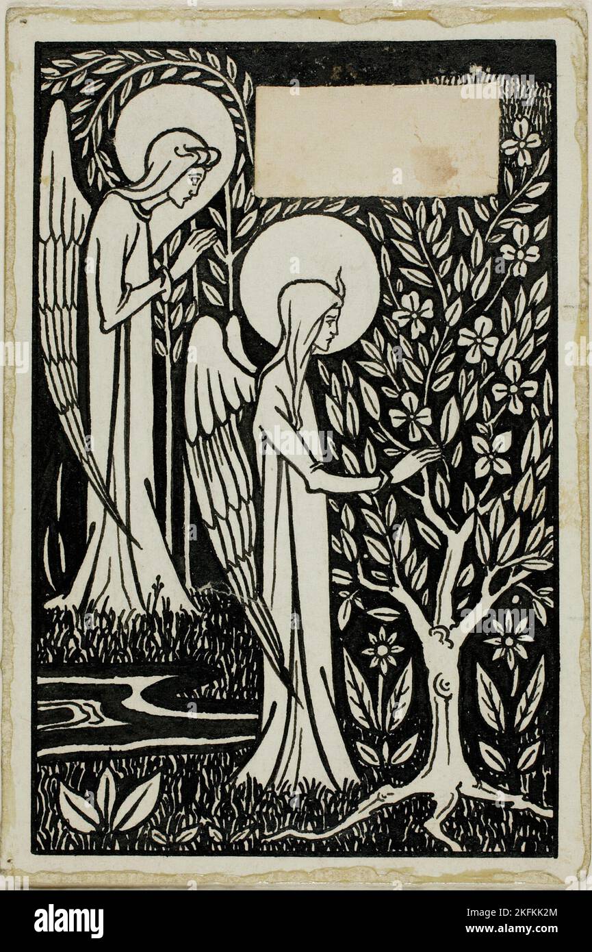 Decorative Study: Two Angels, 1892/98. Attributed to Aubrey Beardsley ...